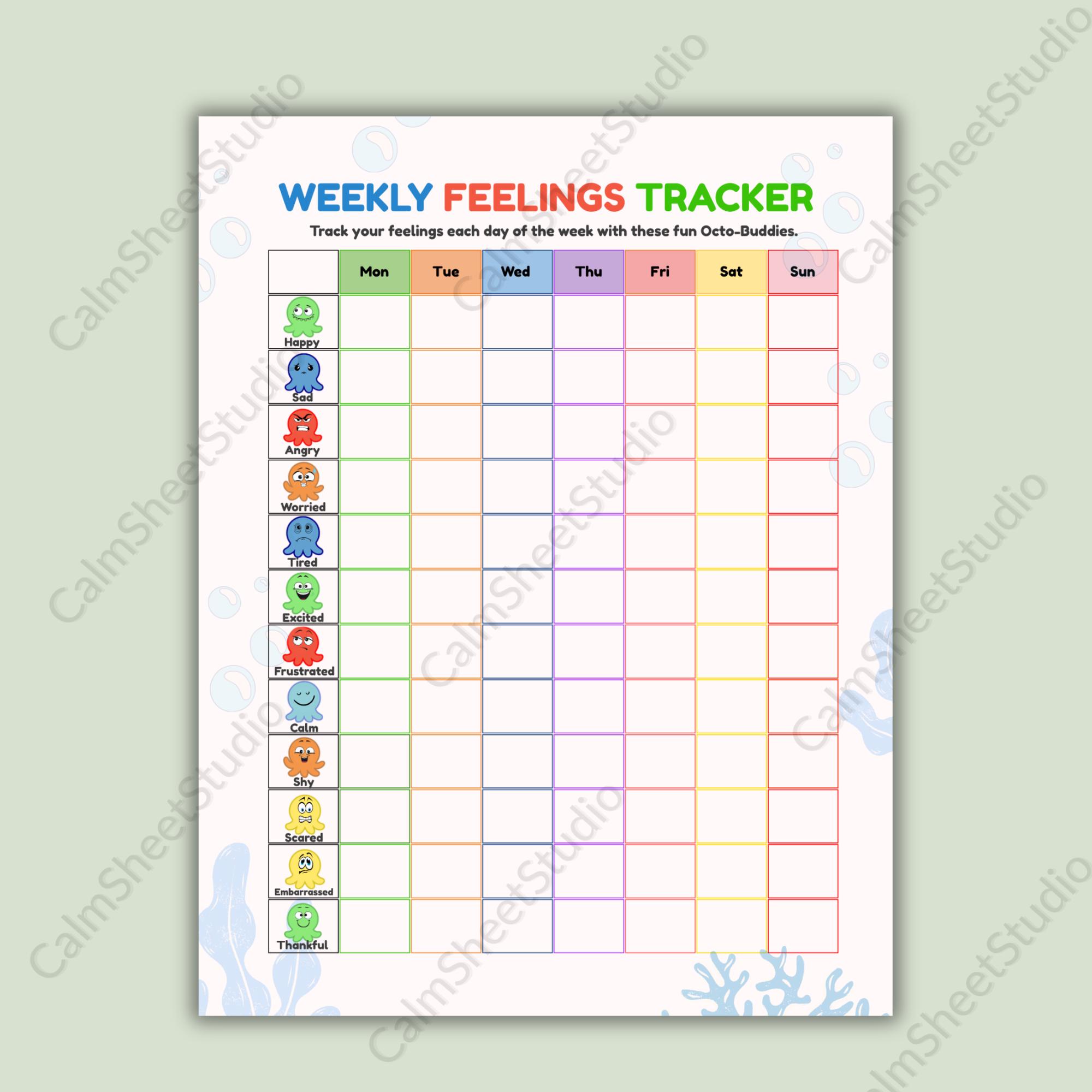 Feelings Poster Bundle for Kids – Printable SEL Tracker & Reflection ...