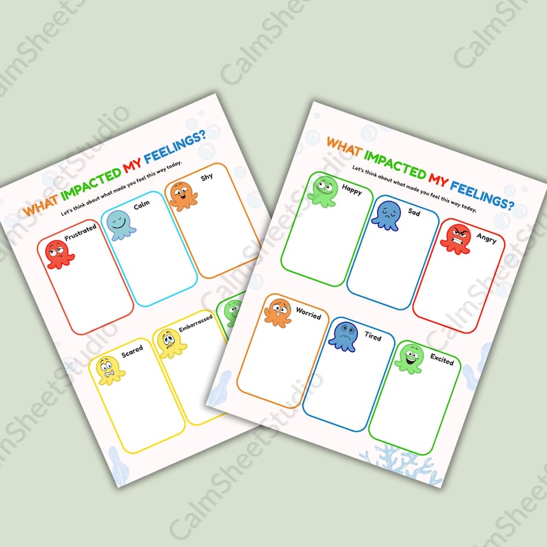 Feelings Poster Bundle for Kids – Printable SEL Tracker & Reflection ...