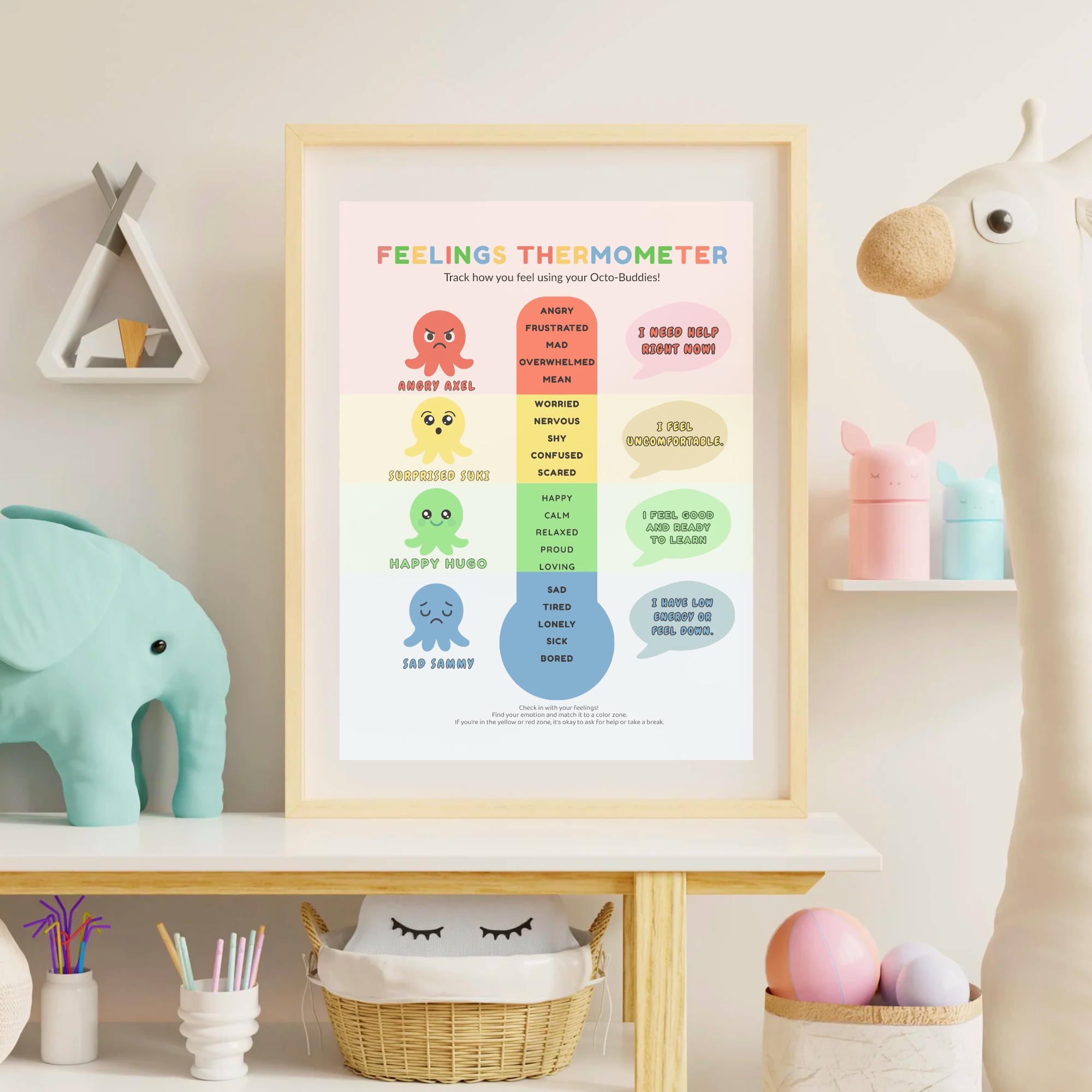 Feelings Thermometer Poster for Kids – Printable SEL Emotional ...