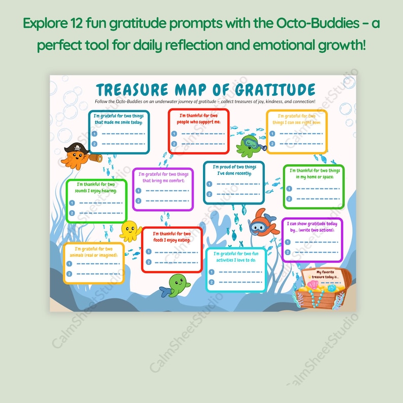Gratitude Map & 7-day Journal Cards for Kids – Printable SEL Reflection ...