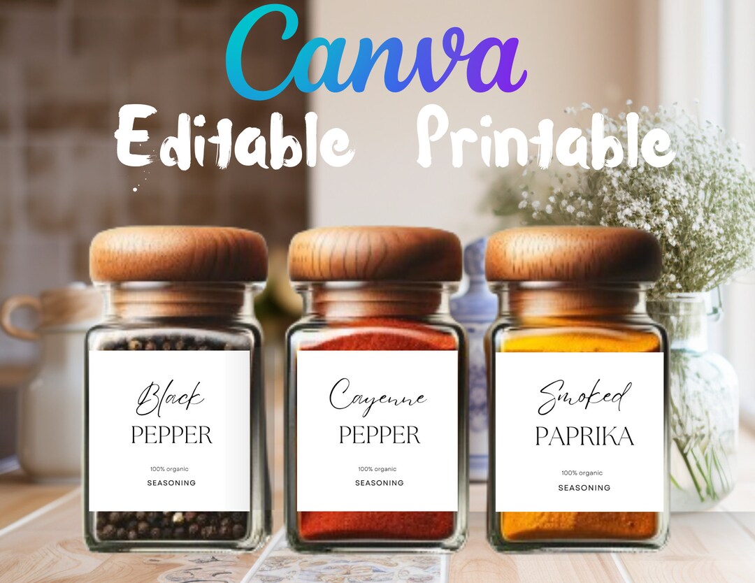 Digital Spice Jar Labels, These Seasoning Labels Are Ideal for ...