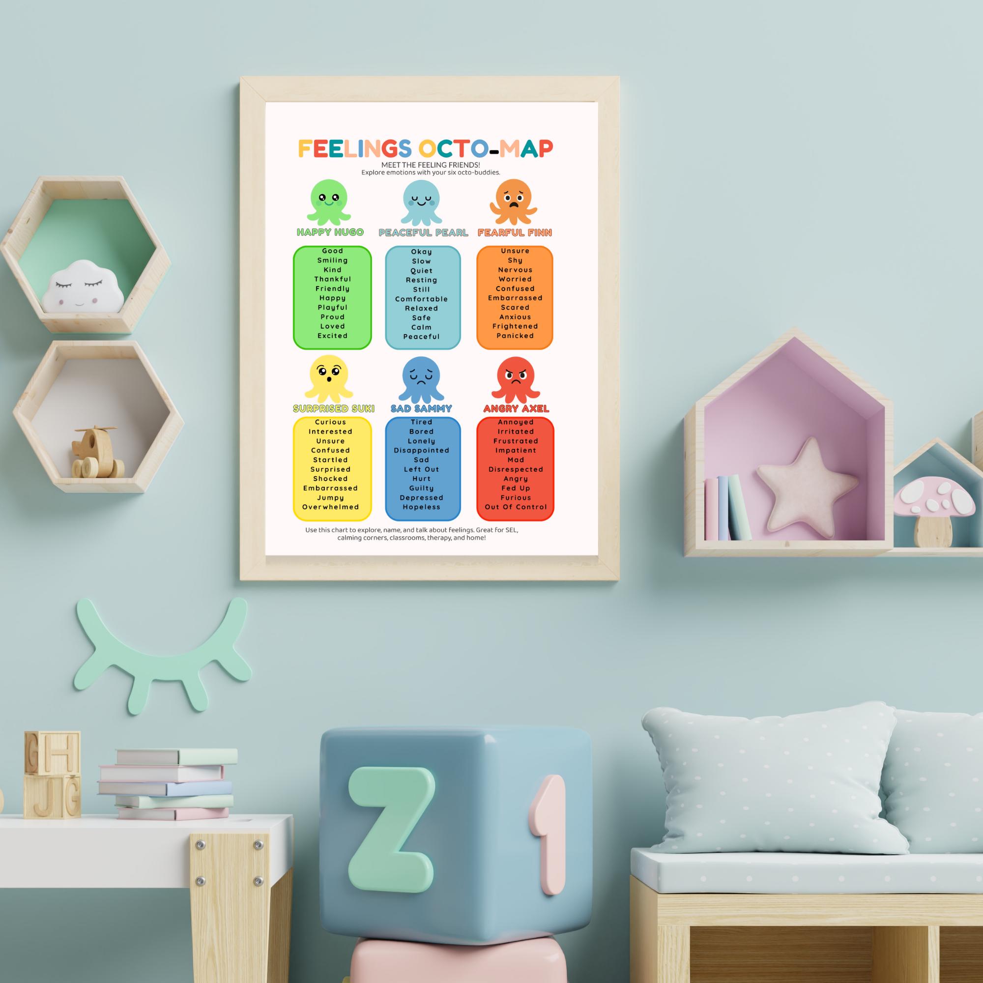 Feelings Octopus Map for Kids – Printable SEL Emotions & Regulation ...