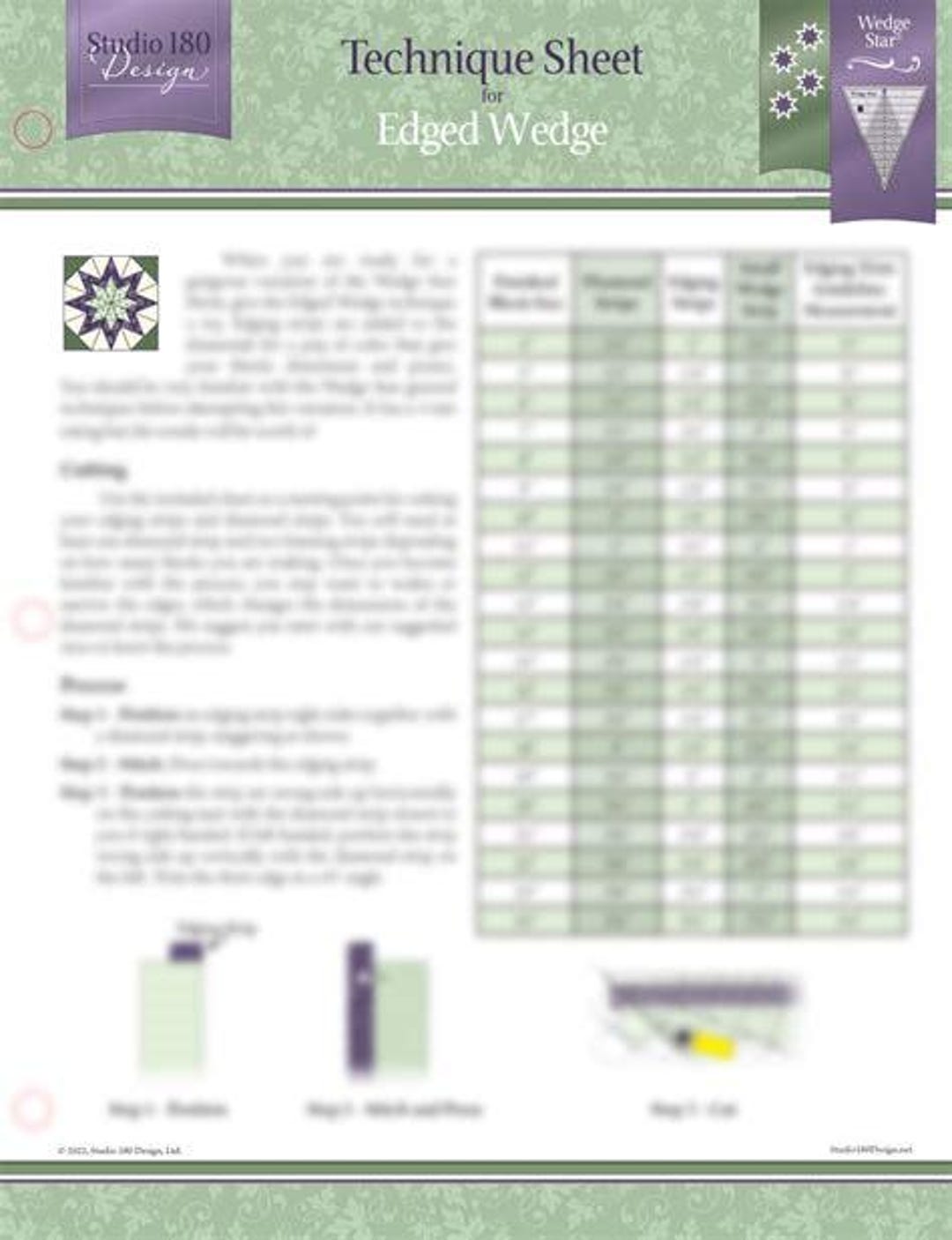 Edged Wedge Star Technique Sheet by Studio 180 Design - Etsy