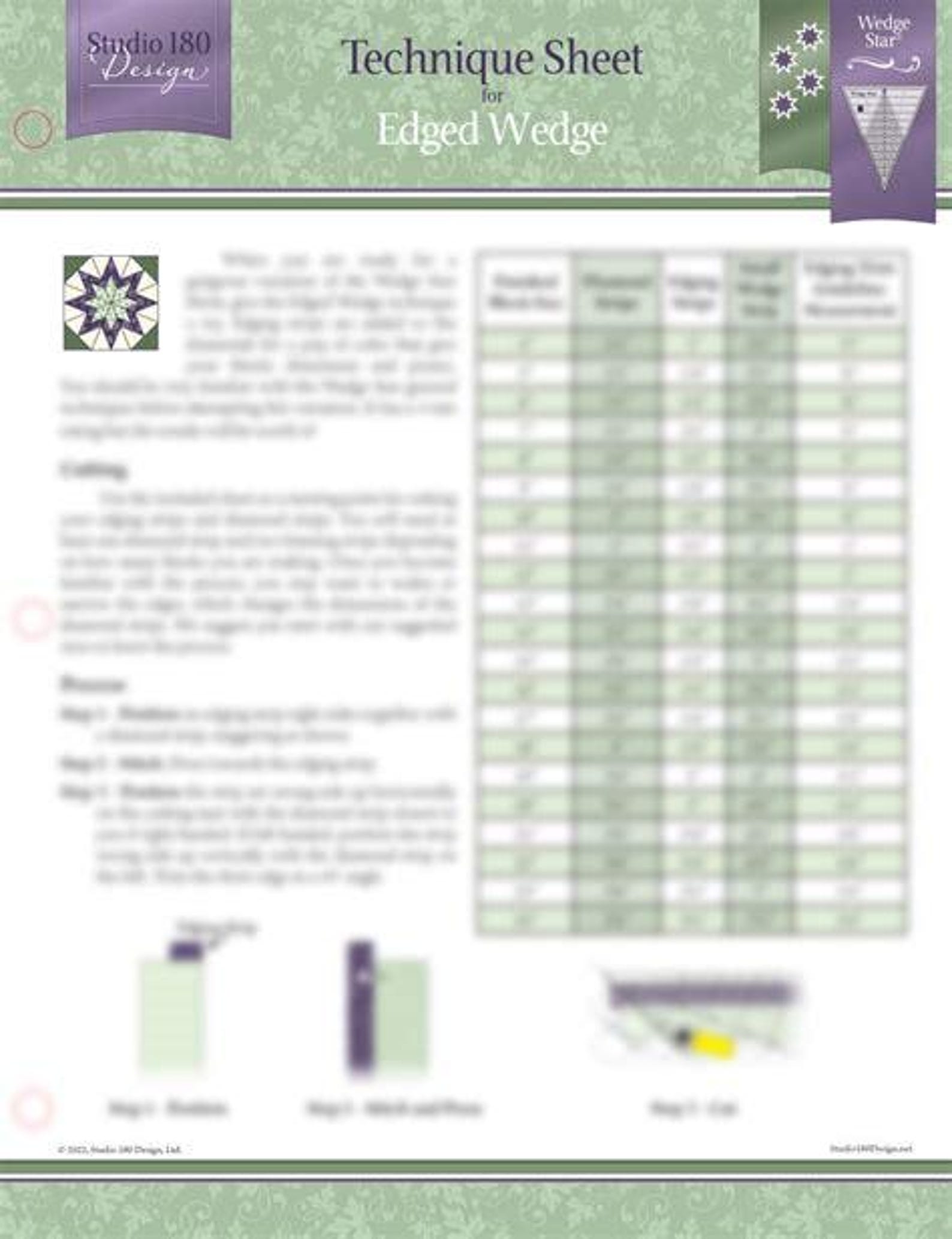 Edged Wedge Star Technique Sheet by Studio 180 Design - Etsy