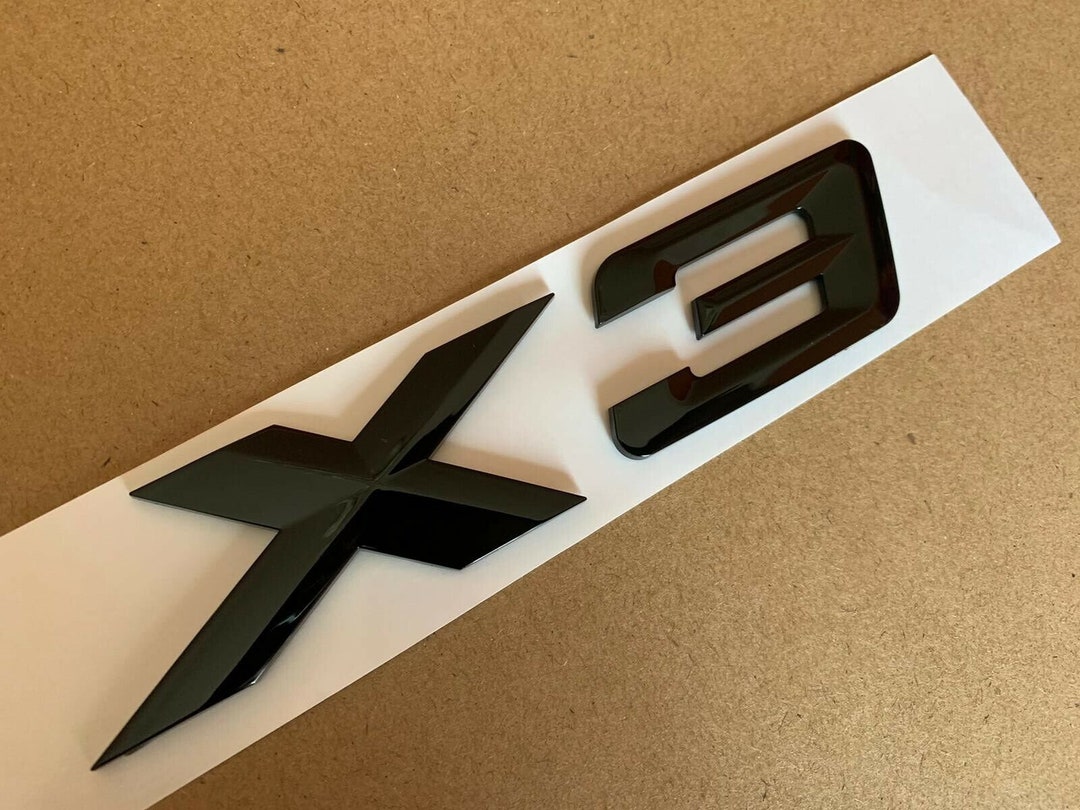 Gloss Black X2 X3 X4 X5 X6 Car Letter Number Rear Trunk Boot Badge ...