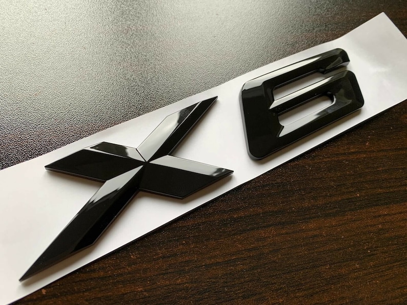 Gloss Black X2 X3 X4 X5 X6 Car Letter Number Rear Trunk Boot Badge ...