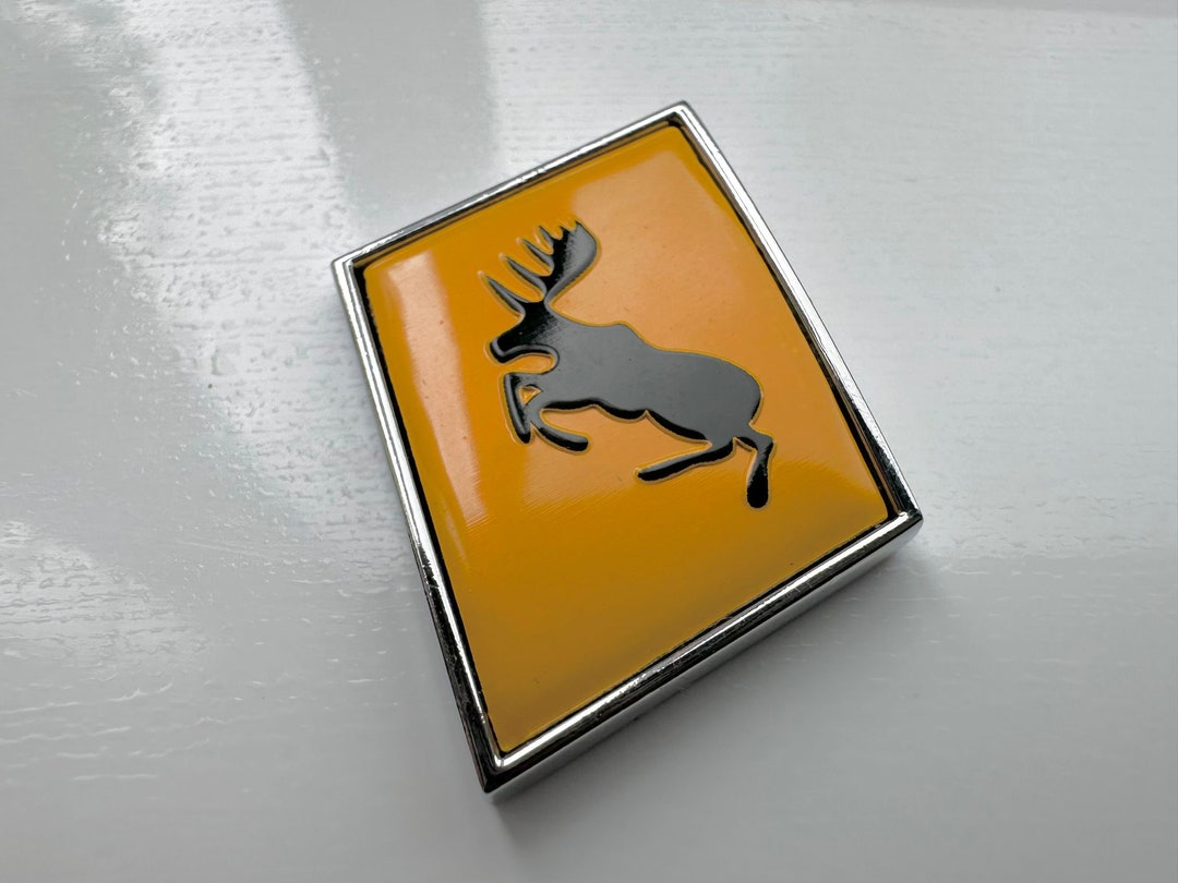 Yellow Gloss Black Chrome Edge Moose Rear Badge 3D Metal Fits VOLVO ...