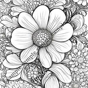 20 Flower Coloring Book Pages - Etsy