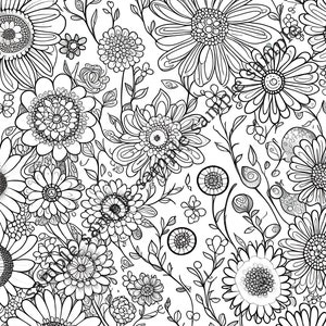 20 Flower Coloring Book Pages - Etsy