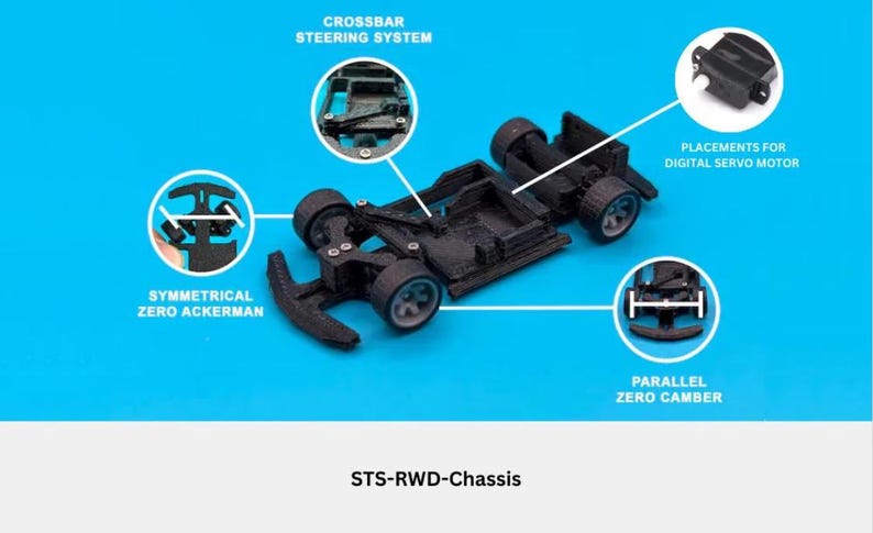 1:64 RWD Chassis to Convert Die Cast Into RC Cars - 3D Print STL Files ...