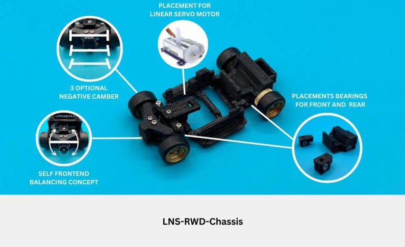 1:64 RWD Chassis to Convert Die Cast Into RC Cars - 3D Print STL Files ...