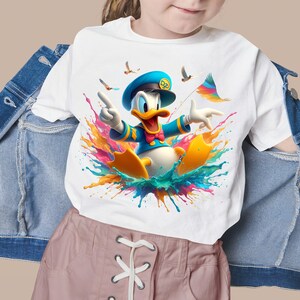 4 PNG Donald Duck Splash and Watercolor Digital Design PNG File for ...