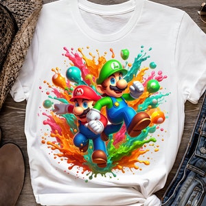 Super Mario Watercolor Splash PNG: Clipart Digital Download - Etsy