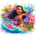 4 PNG Moana Splash and Watercolor Digital Design PNG File for ...