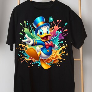 4 PNG Donald Duck Splash and Watercolor Digital Design PNG File for ...