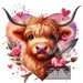 4 PNG Cute Cow Splash and Watercolor Digital Design PNG File for ...