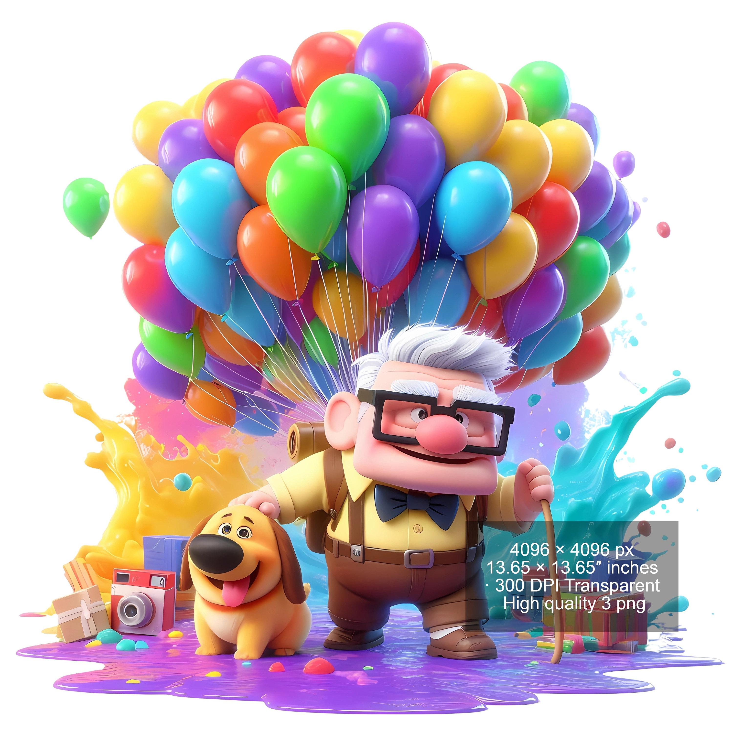 UP Movie Watercolor Splash PNG: High-resolution Digital Design (3 PNG ...