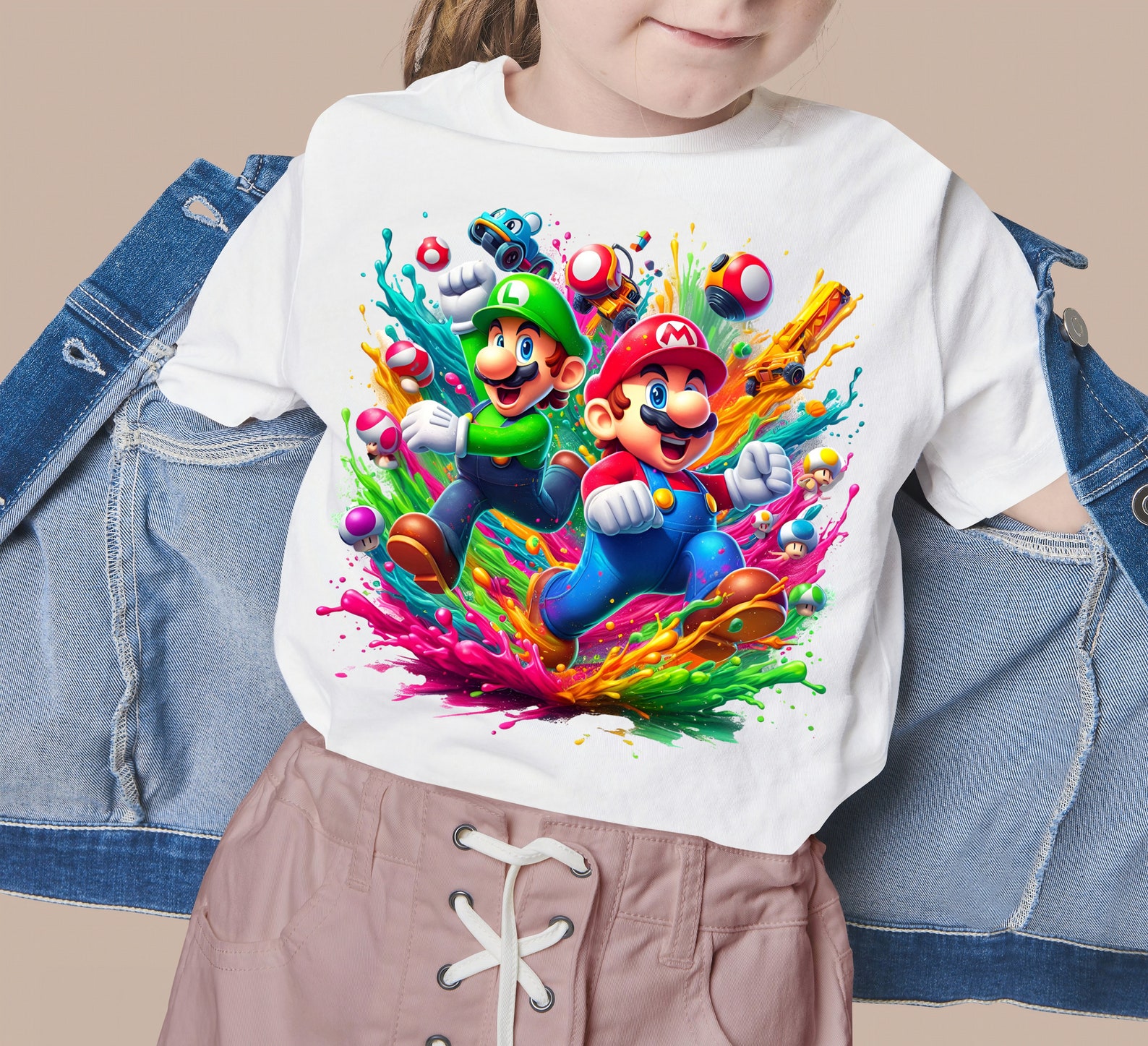 Super Mario Watercolor Splash PNG: Clipart Digital Download - Etsy
