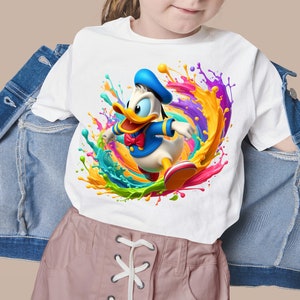 4 PNG Donald Duck Splash and Watercolor Digital Design PNG File for ...