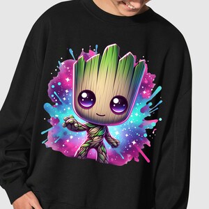 Set of 4 Watercolor Splash Baby Groot Png Digital Images for Printing ...