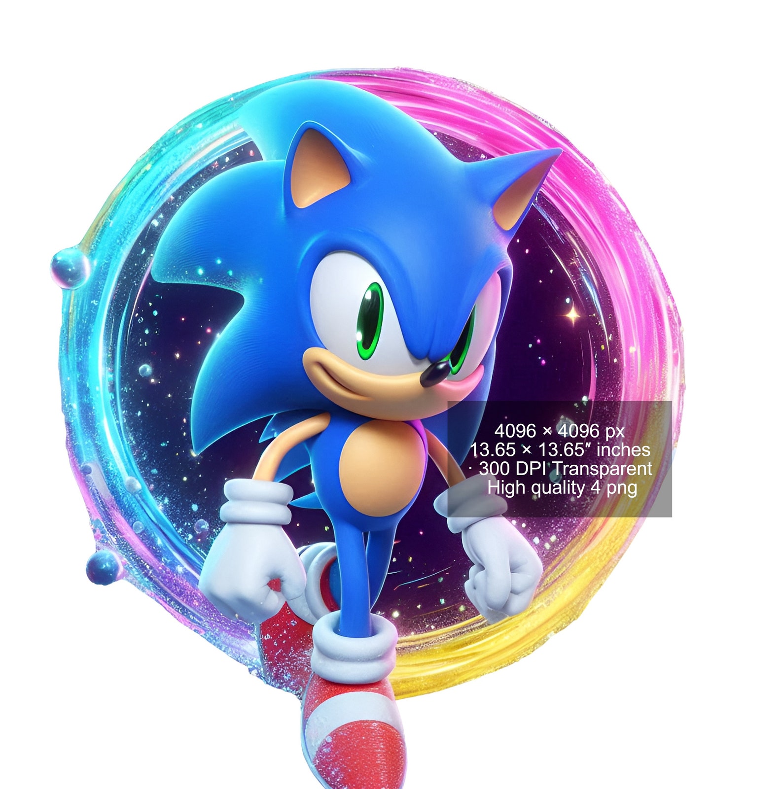 Sonic the Hedgehog Watercolor Splash PNG: High Resolution (digital ...