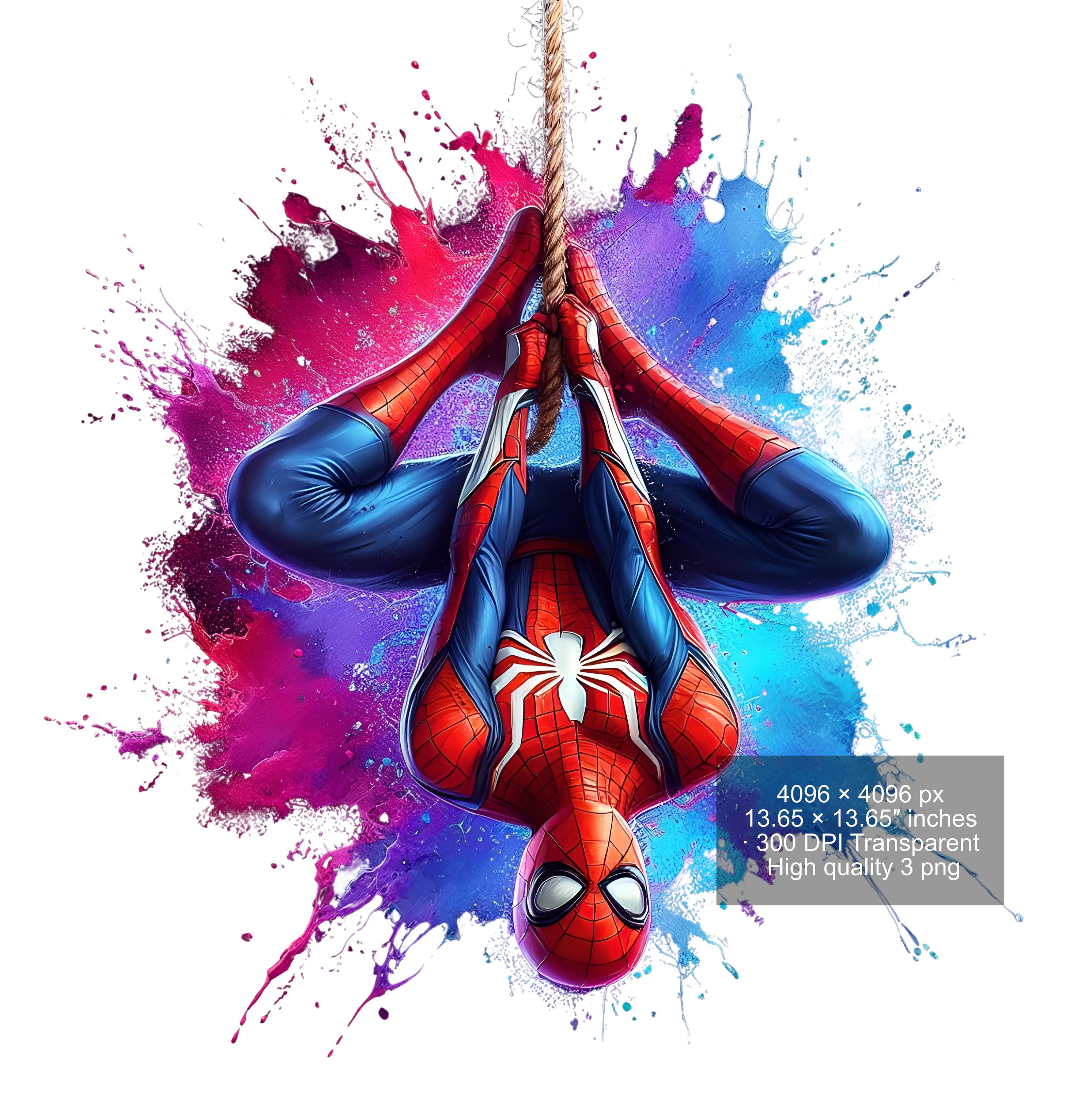 Spiderman Watercolor Splash PNG: High-resolution Clipart (digital ...