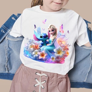 4 PNG Elsa and Stitch Splash and Watercolor Digital Design PNG File for ...