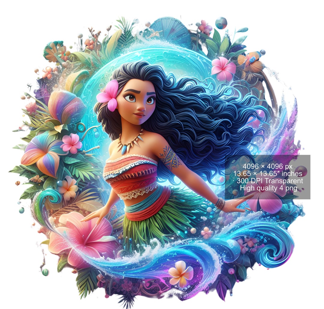 Moana Watercolor Splash PNG: High-resolution Digital Design (digital ...