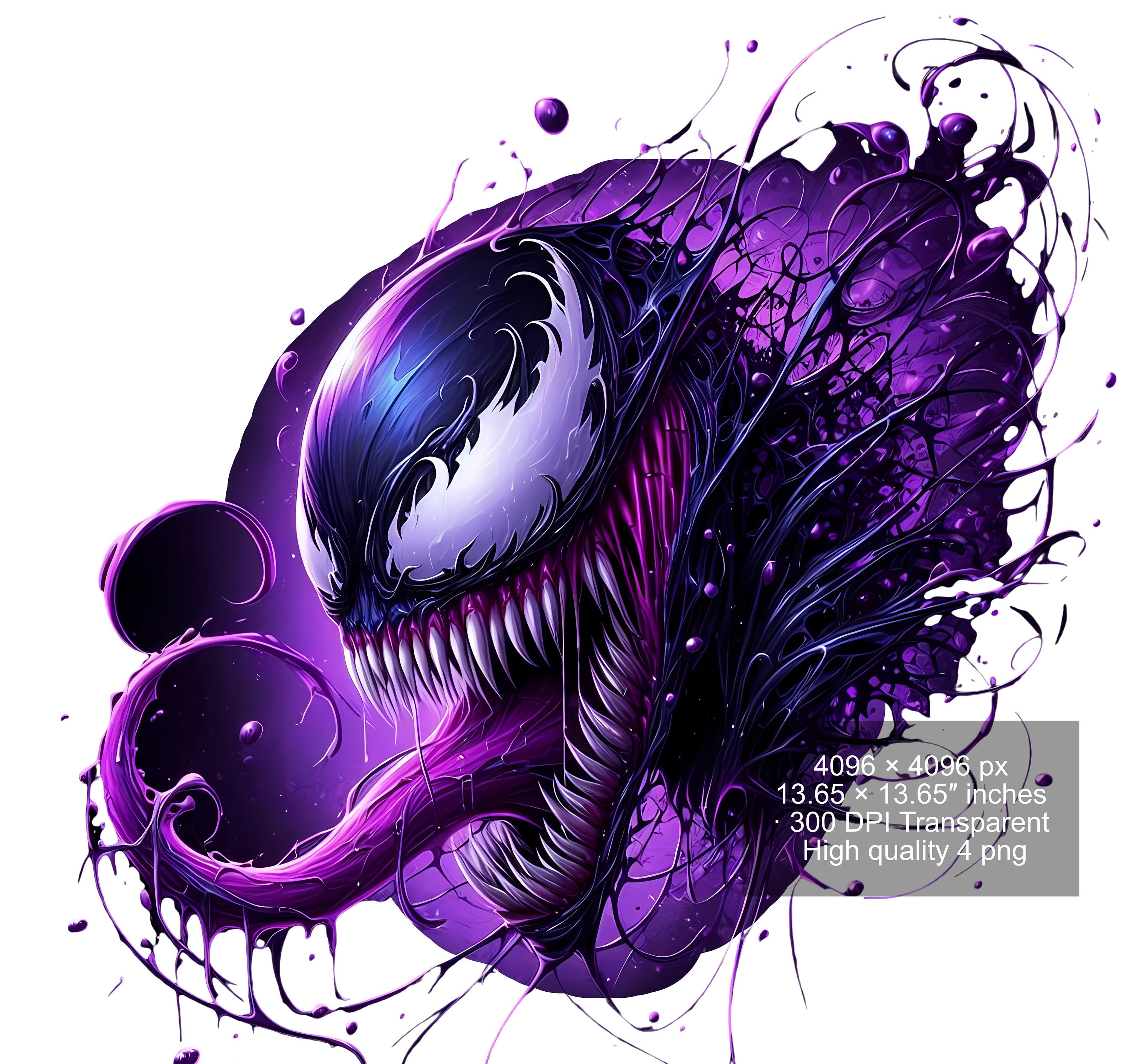 4 PNG Venom Splash and Watercolor Digital Design PNG File for Sublimation High Resolution ...