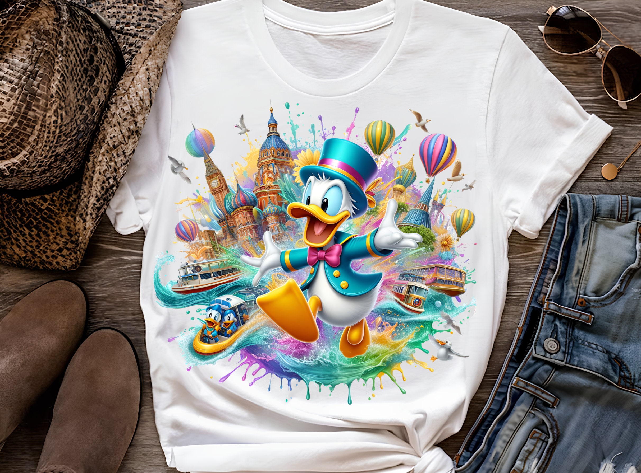 Donald Duck Watercolor Splash PNG: High-resolution Clipart (digital ...