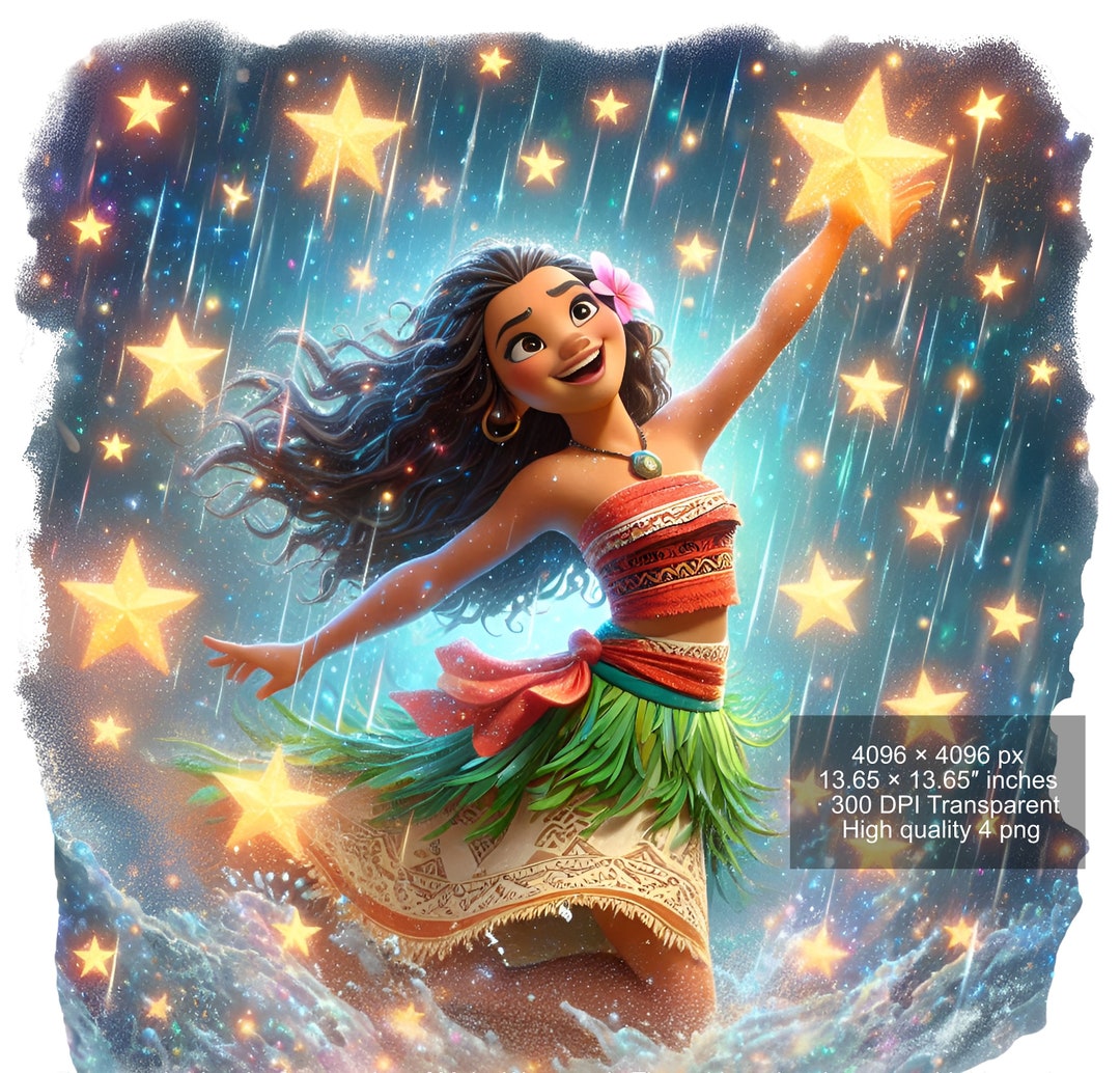 4 PNG Moana Splash and Watercolor Digital Design PNG File for ...