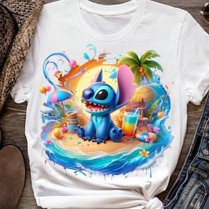 Stitch Watercolor Splash PNG: Summer Beach Design (digital Download) - Etsy