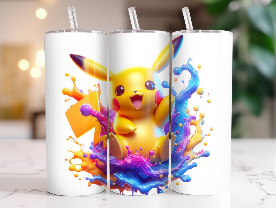 Pikachu Tumbler Wrap PNG: 20 Oz Watercolor Splash (digital Download) - Etsy