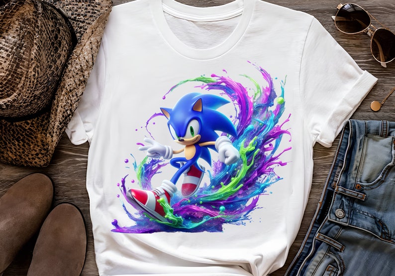4 PNG Sonic the Hedgehog Splash and Watercolor Digital Design PNG File ...