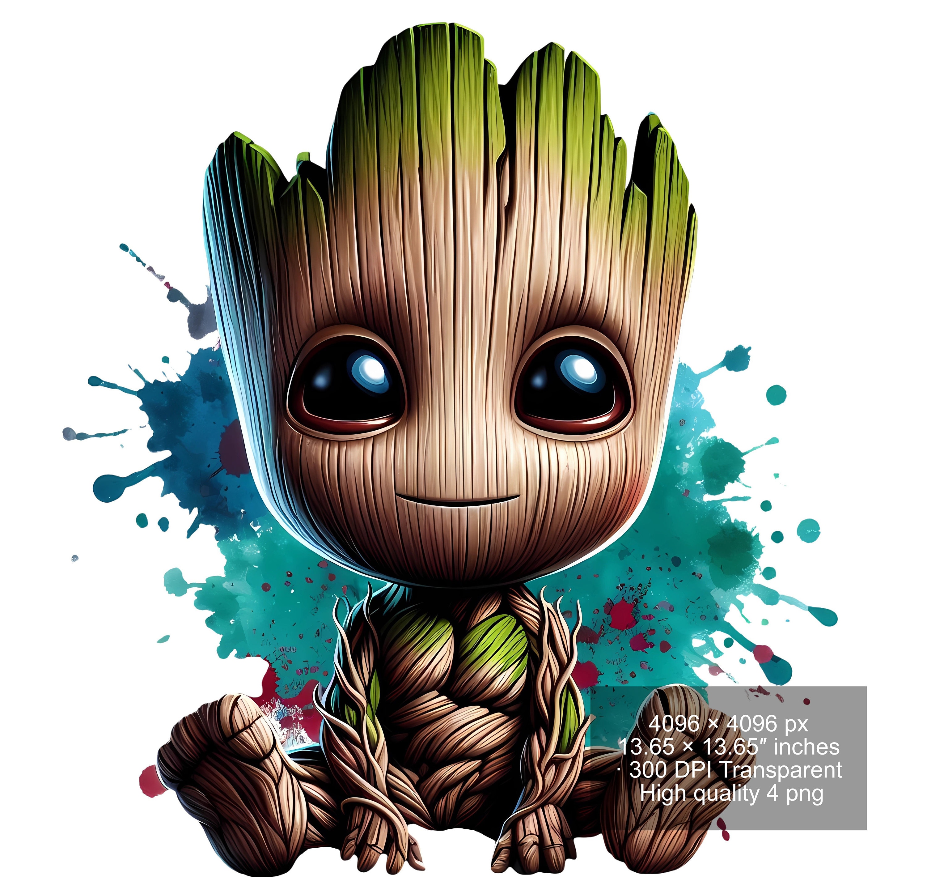 Watercolor Baby Groot PNG Set: High-resolution Prints (digital Download ...