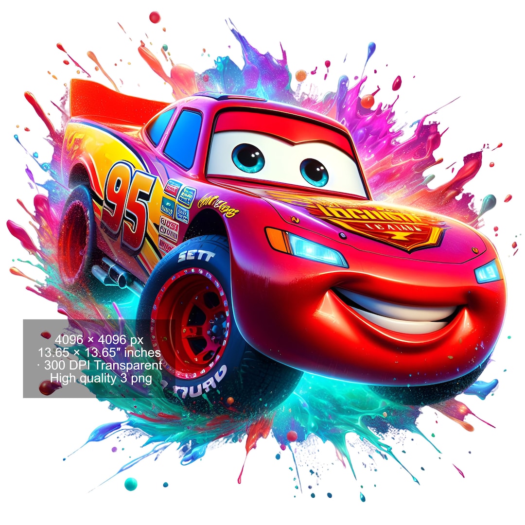 Lightning Mcqueen Watercolor Splash PNG: High-resolution Clipart ...