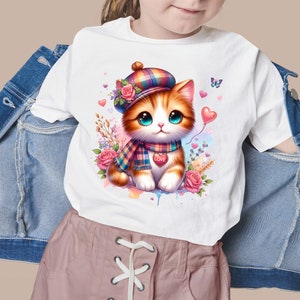 4 PNG Cute Cat Splash and Watercolor Digital Design PNG File for ...