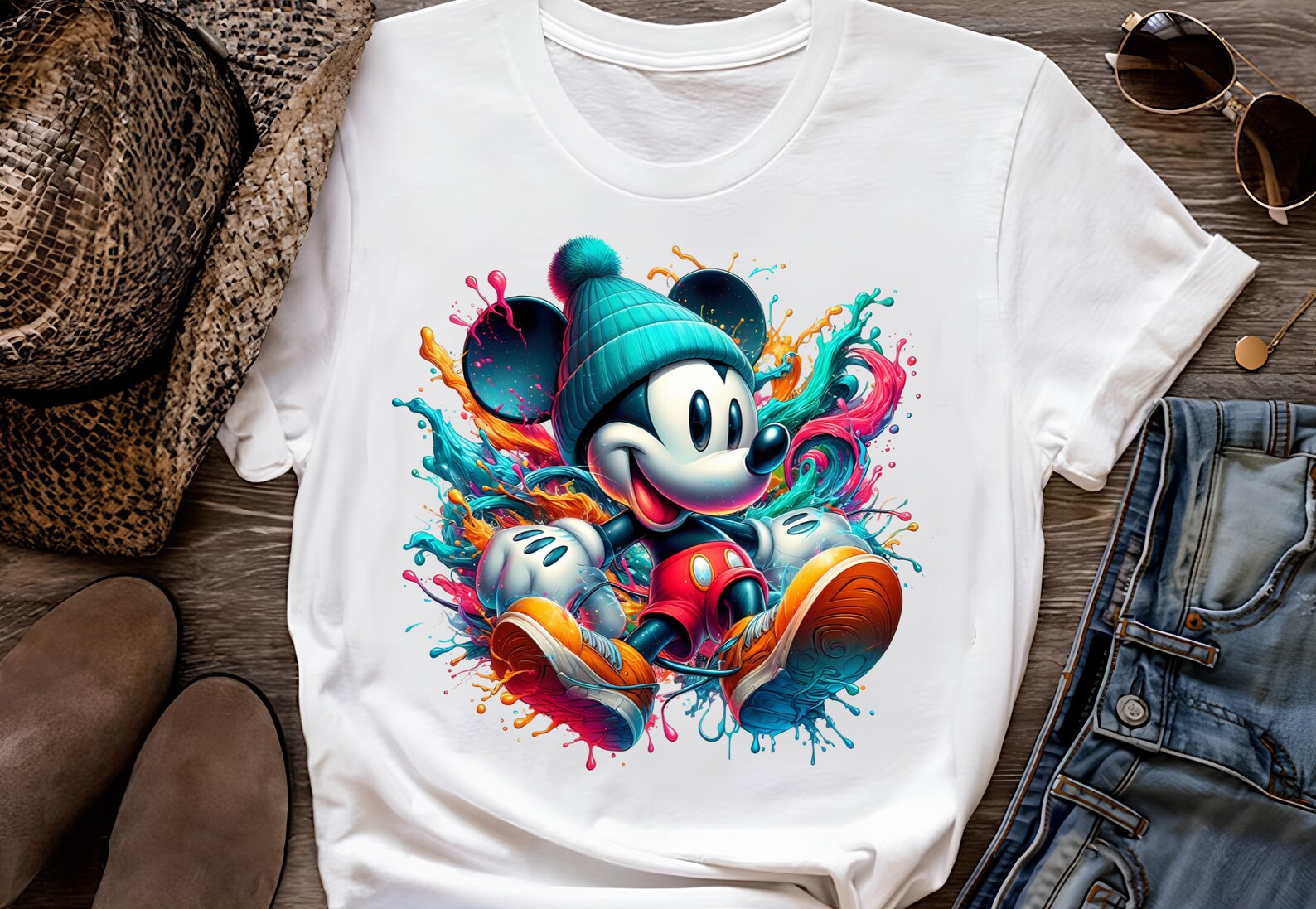 Mickey Mouse Watercolor Splash PNG: Digital Art (digital Download) - Etsy