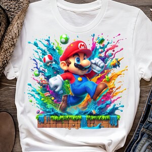 Super Mario Watercolor Splash PNG: Digital Clipart (digital Download ...