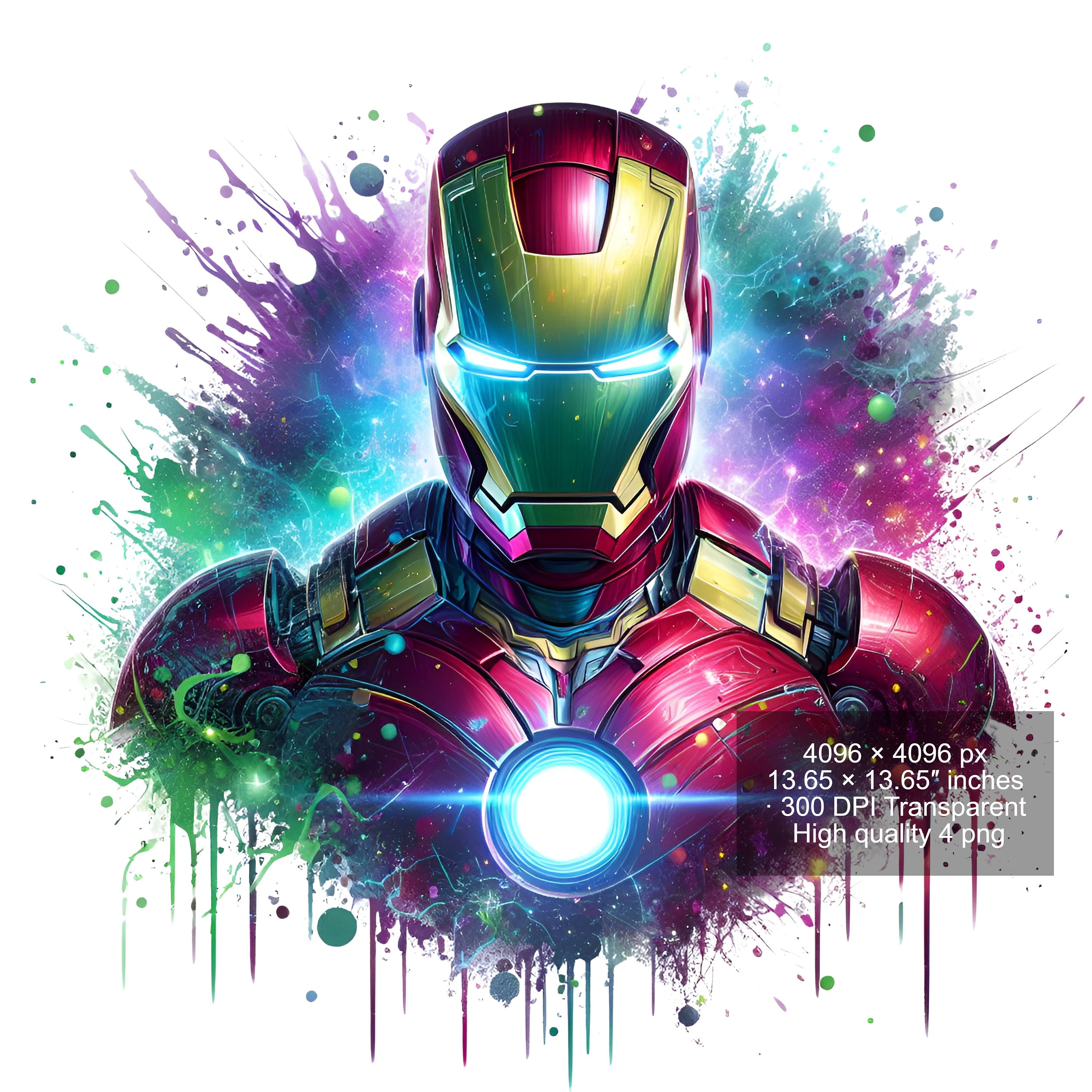 Iron Man Watercolor Splash PNG: Digital Clipart (digital Download) - Etsy
