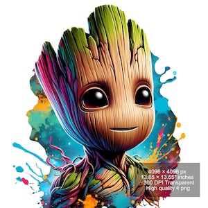 Watercolor Baby Groot PNG Set: High-resolution Digital Art (digital ...