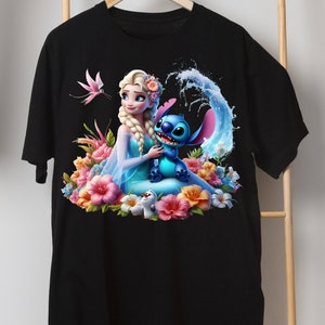 4 PNG Elsa and Stitch Splash and Watercolor Digital Design PNG File for ...