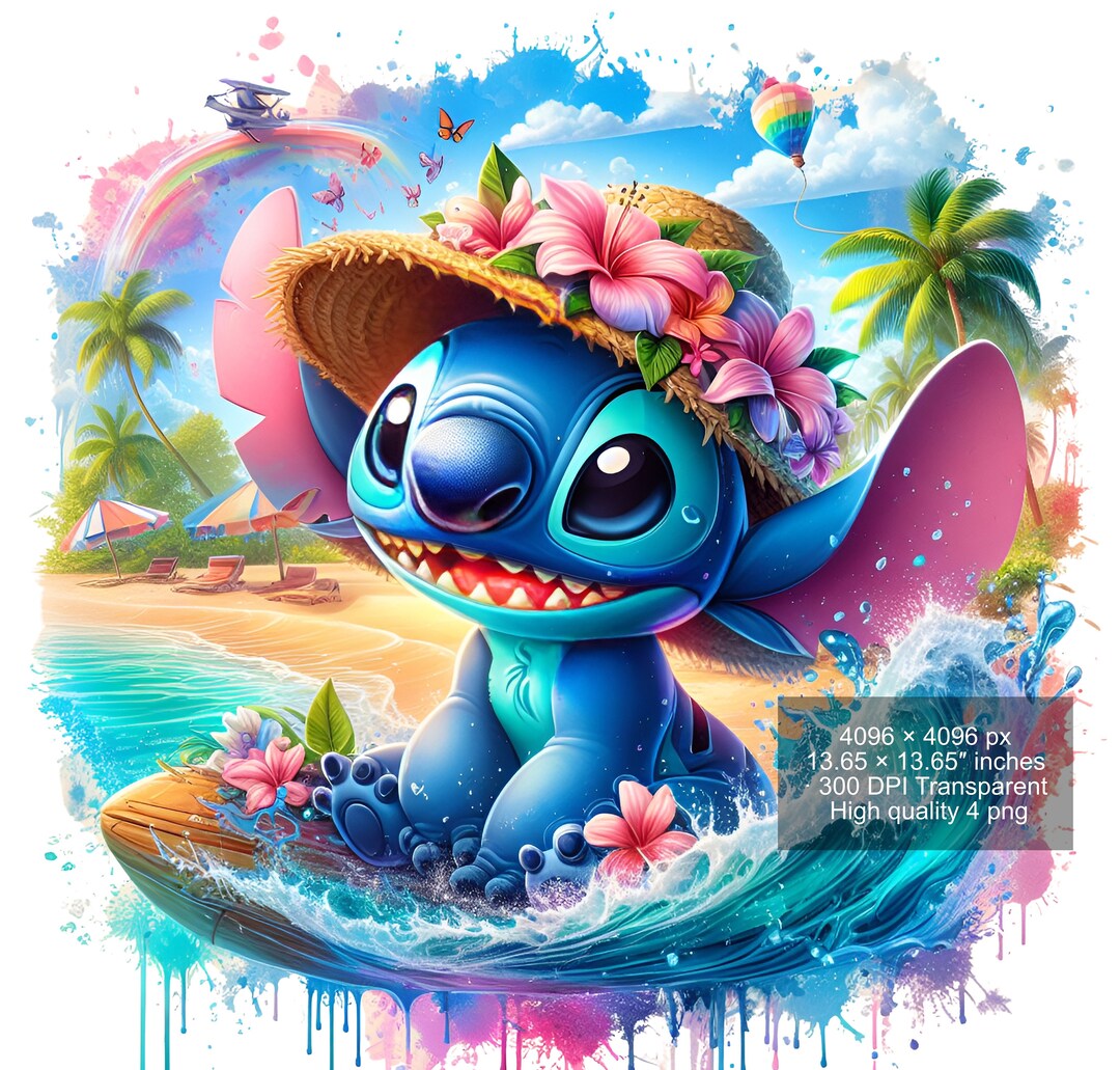 4 PNG Stitch Splash and Watercolor Digital Design PNG File for ...