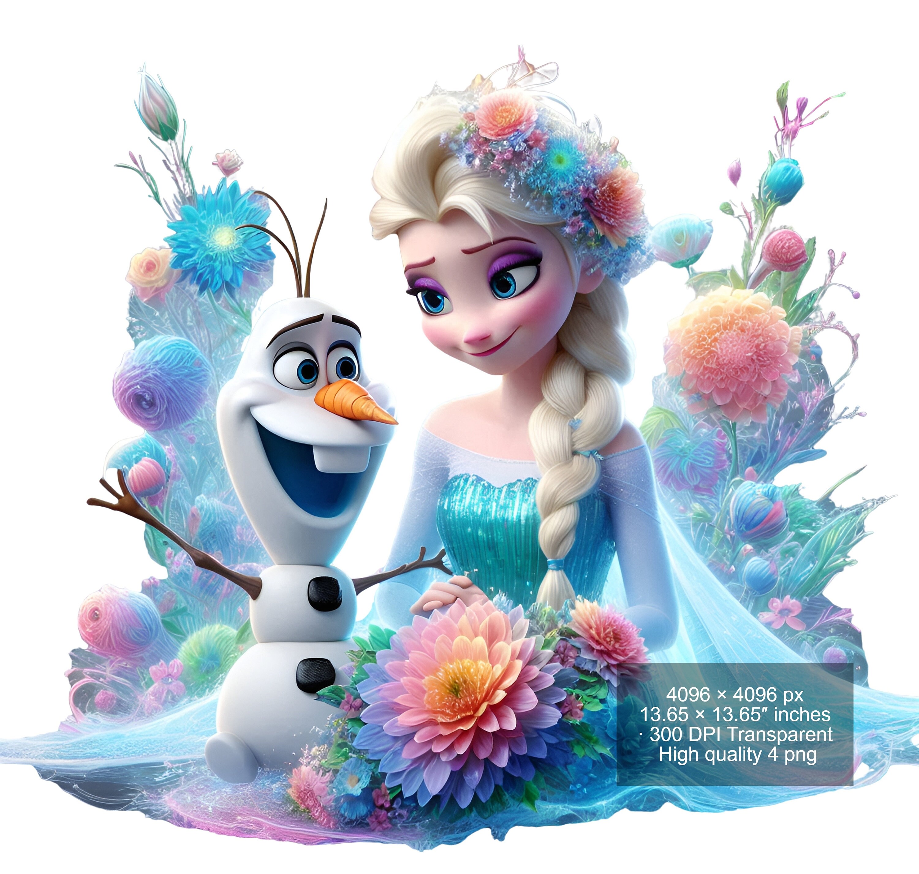 Elsa and Olaf Frozen Watercolor Splash PNG (digital Download) - Etsy
