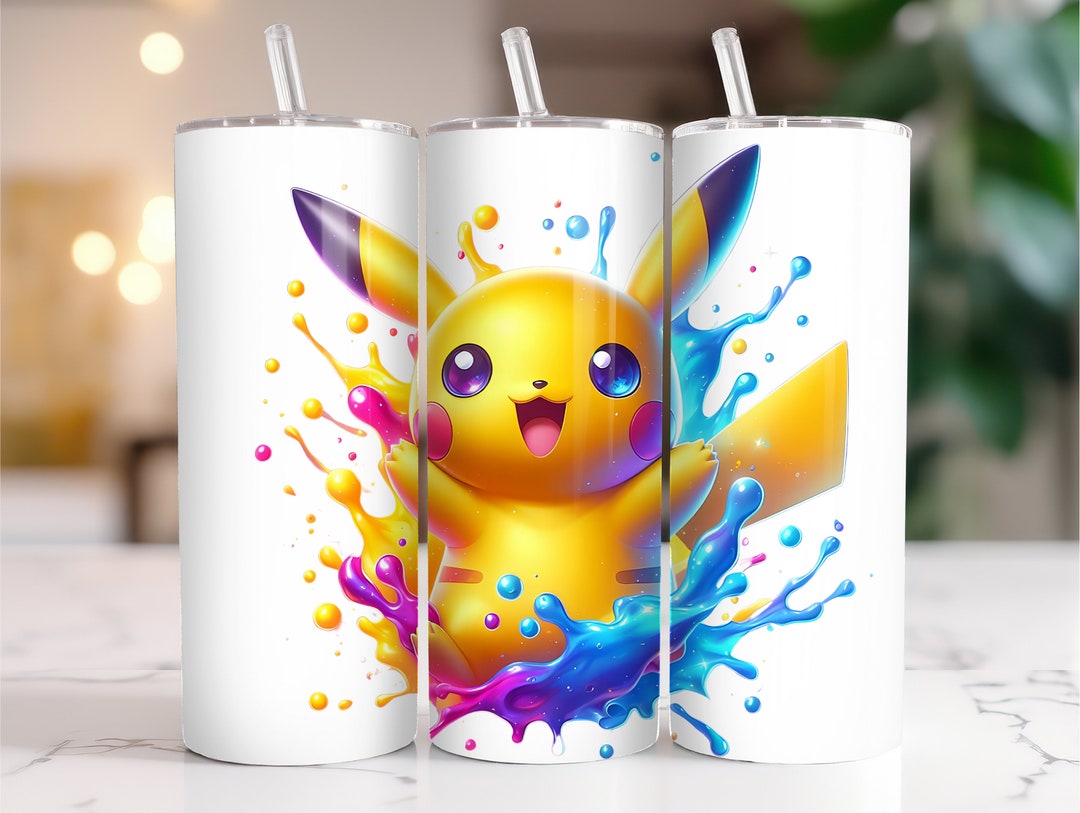 Pikachu Tumbler Wrap PNG, 20 oz Aquarell Splash Digital Design hohe ...