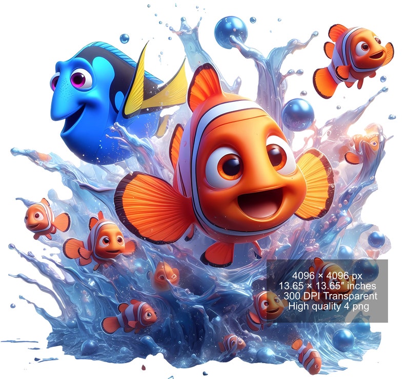 Finding Nemo PNG: Splash Watercolor Clipart (digital Download) - Etsy