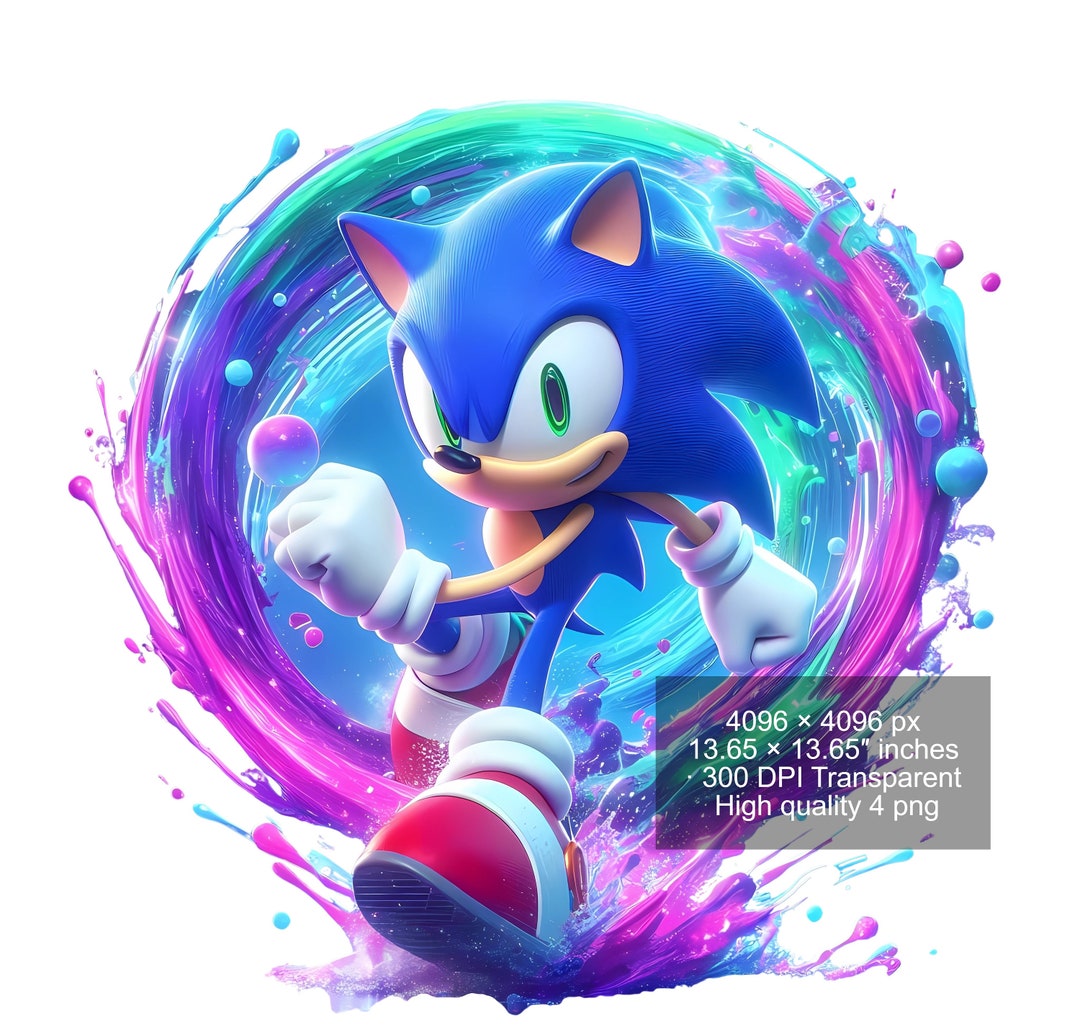 Sonic the Hedgehog Watercolor Splash PNG Clipart (digital Download) - Etsy