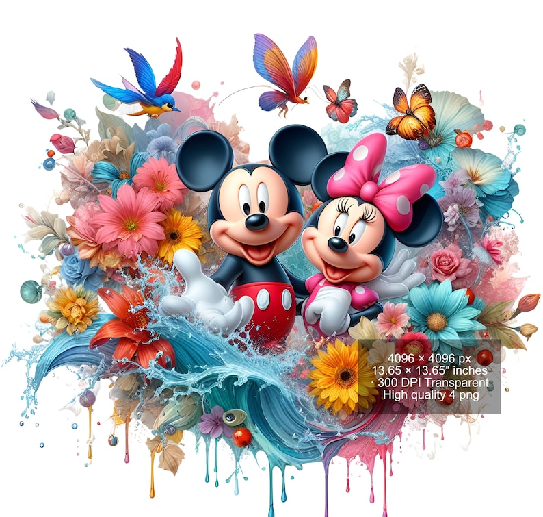 Mickey Mouse Watercolor Splash PNG: High-resolution Digital Art ...