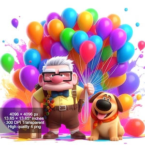 3 PNG UP Movie Splash and Watercolor Digital Design File for ...