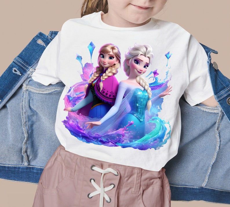 Immagine PNG di Elsa e Anna di Frozen con schizzi ad acquerello ...